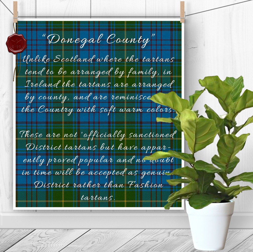 Digital Paper Tartan Plaid/county & Crest Range Irish Tartans/donegal ...