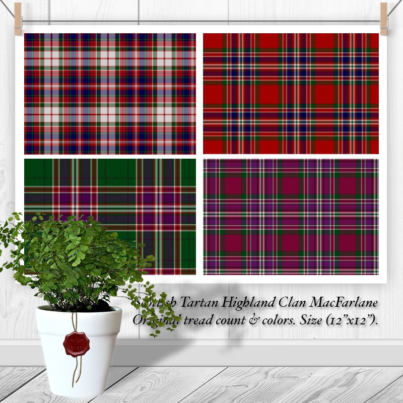 Digital Printable Scottish Tartan Plaid: Highland Clan Macfarlane Dress ...