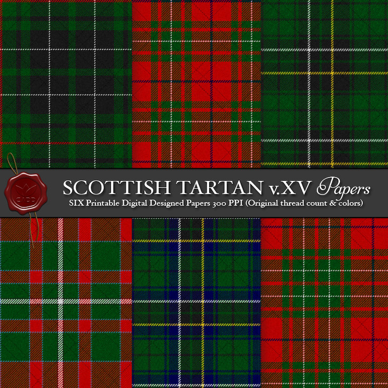 Digital Printable Scottish Tartan Plaid: Highland Clan Macaulay & Clan ...