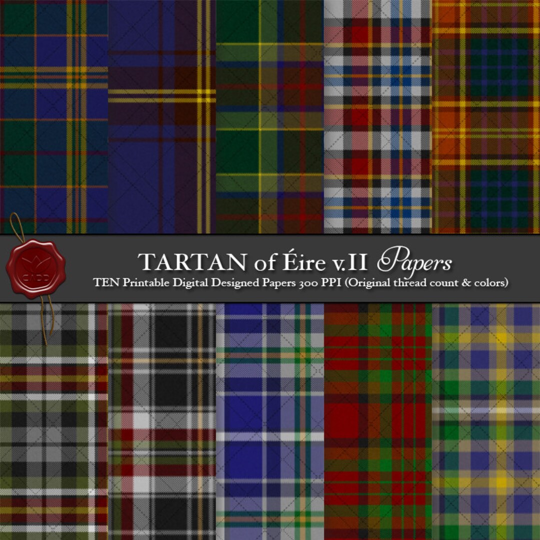 Digital Printable Irish Éire Tartan Plaid : Ireland's Countries and ...