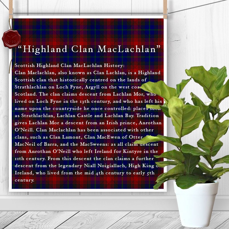 Digital Printable Scottish Tartan Plaid: Highland Clan Maclachlan ...
