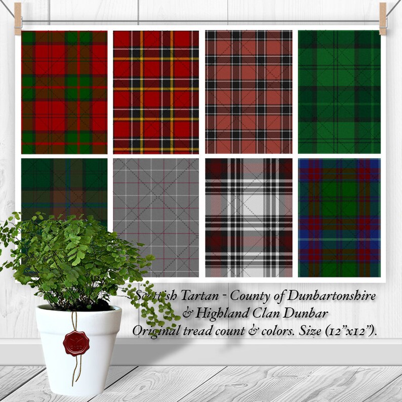 Digital Printable Scottish Tartans: Highland Clan Dunbar, Ancient ...