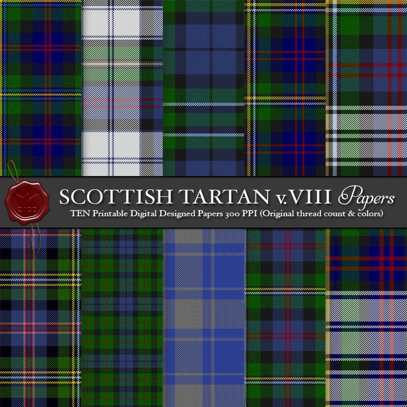 Digital Printable Scottish Tartan Plaid: Highland Clan Malcolm ...