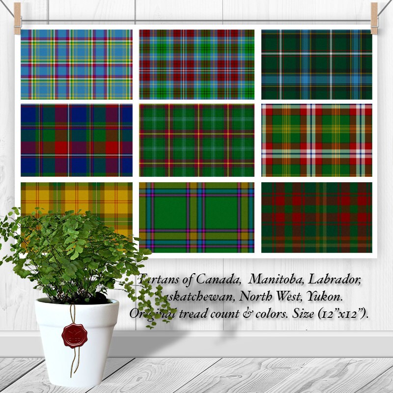 Printable Digital Canadian Tartans: Maple Leaf, Alberta, British ...