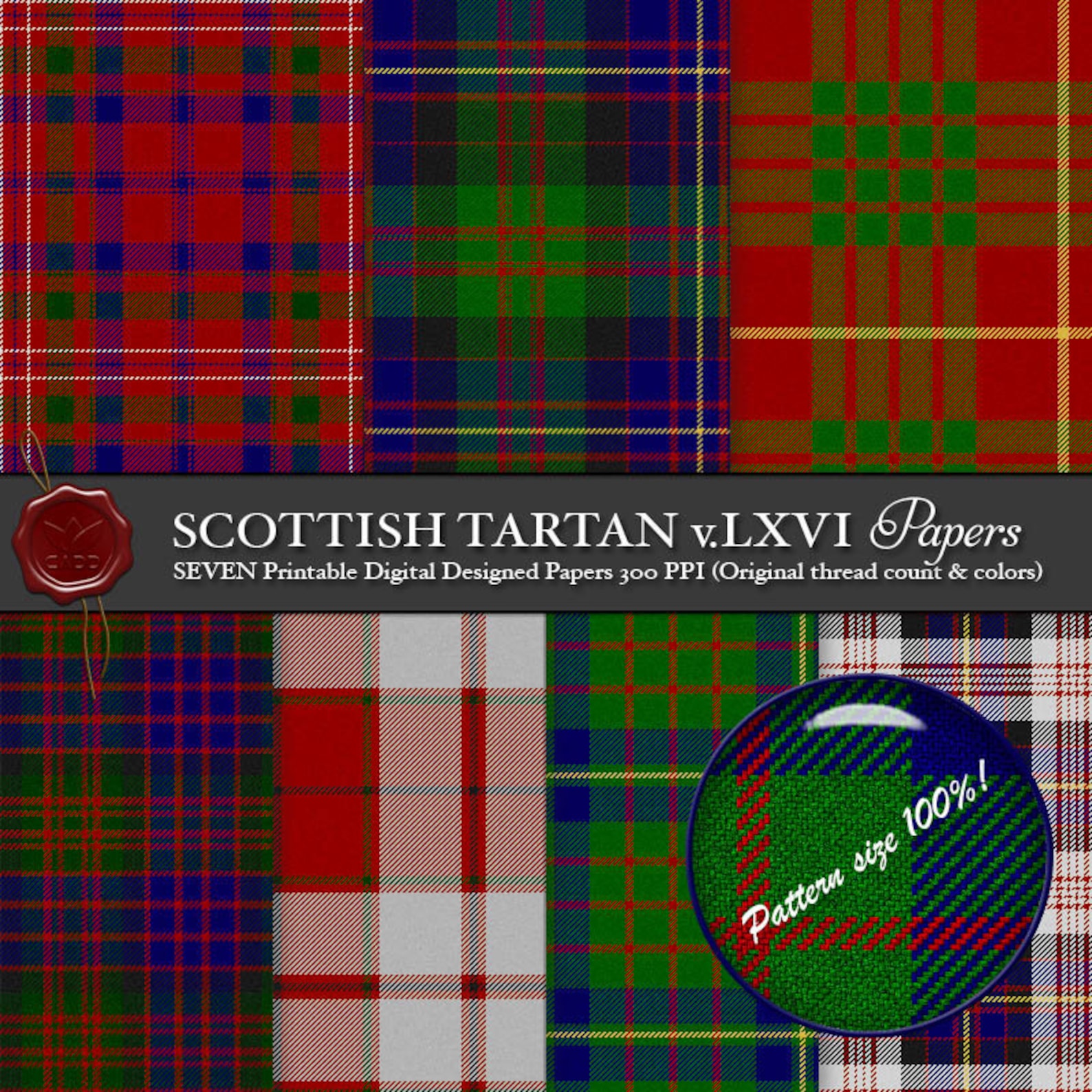 Digital Printable Scottish Tartan Plaid: Highland Clan Cameron of ...