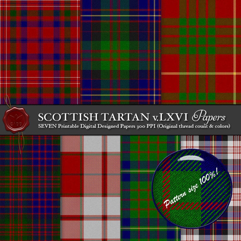 Digital Printable Scottish Tartan Plaid: Highland Clan Cameron of ...