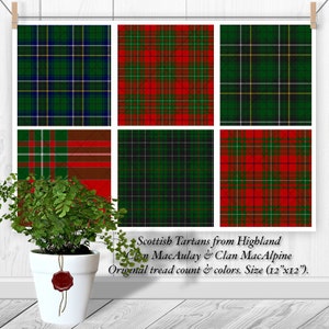 Digital Printable Scottish Tartan Plaid: Highland Clan Macaulay & Clan ...