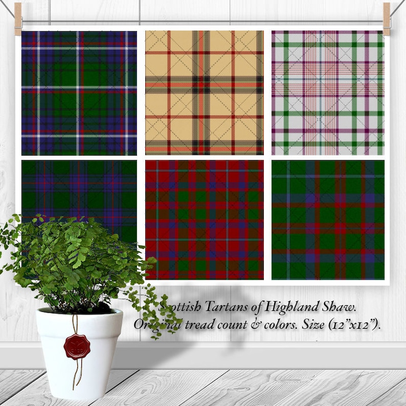 Digital Printable Scottish Tartan Plaid: Highland Clan Shaw Tordarroch ...