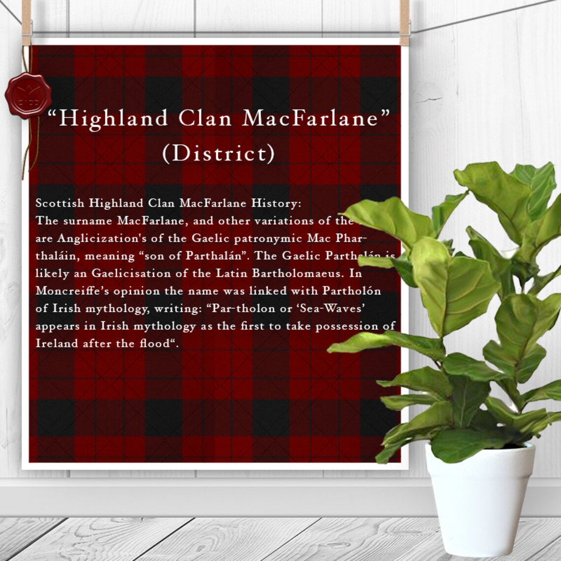 Digital Printable Scottish Tartan Plaid: Highland Clan Macfarlane Dress ...