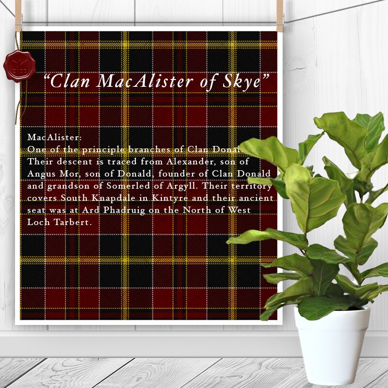 Digital Printable Scottish Tartan Plaid: Highland Clan Macalister ...