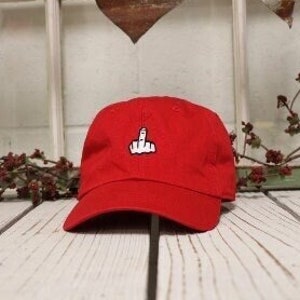 MIDDLE FINGER Embroidered Baseball Hat, Embroidered Middle Finger Dad ...