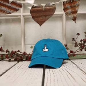 MIDDLE FINGER Embroidered Baseball Hat, Embroidered Middle Finger Dad ...