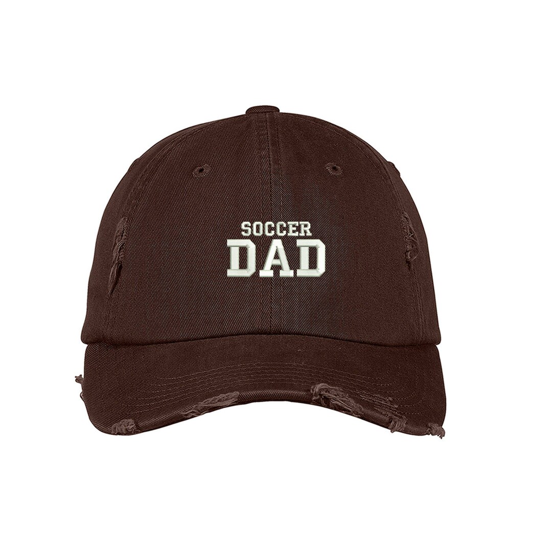 SOCCER DAD Distressed Dad Hat, Embroidered Soccer Fútbol, Low Profile ...
