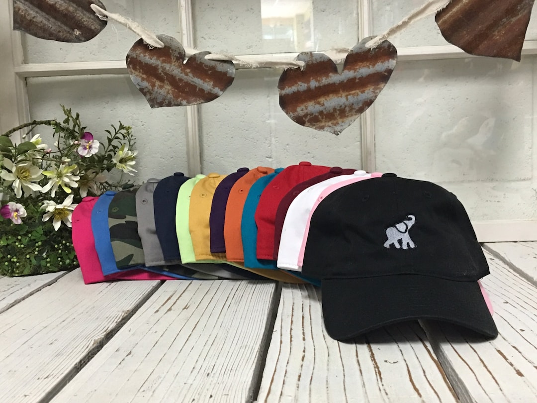 ELEPHANT Dad Hat, Embroidered Elephant Hat, Animal Baseball Hat ...