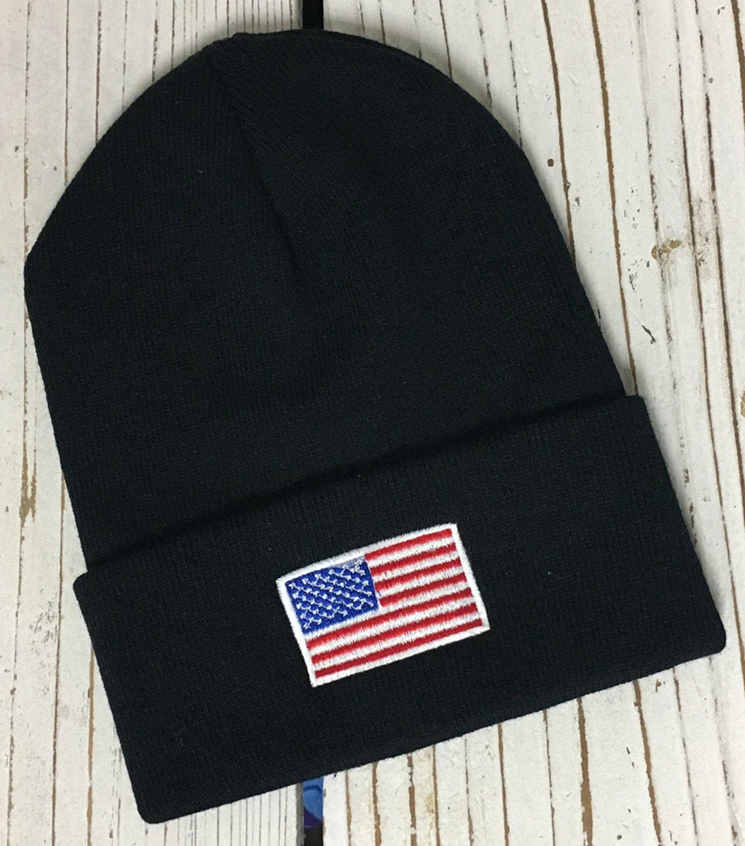 AMERICAN Flag Beanie Cap, Embroidered USA Flag Beanie, USA Flag Hat ...