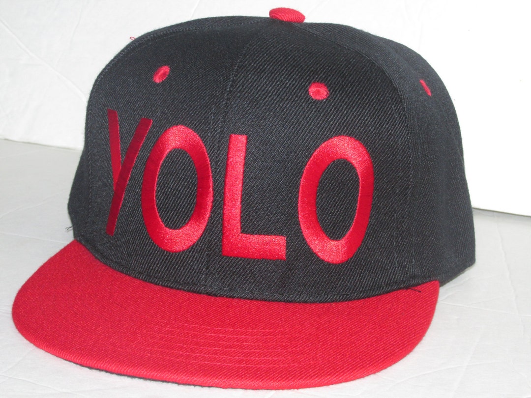 YOLO Black/red Snapback Hat Sunhat Running Hat Beach Hat Fashion Dad ...