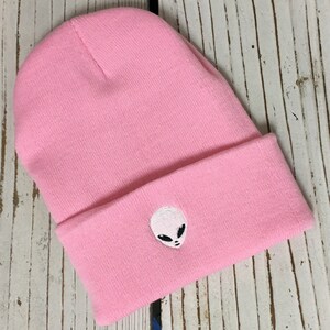 ALIEN Embroidered Beanie, Alien Cuffed Beanie, Embroidered Alien Hat ...
