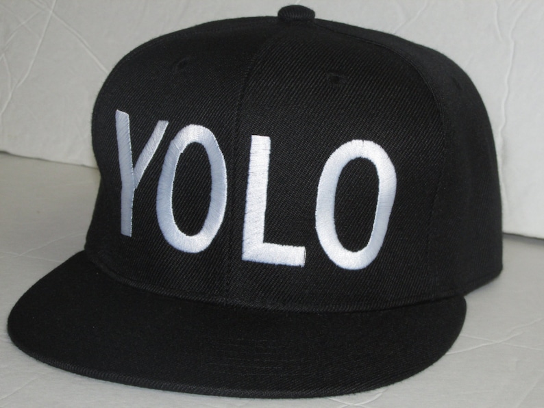 YOLO Black 3D Snapback Hat Sunhat Running Hat - Etsy