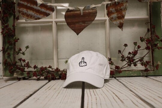 MIDDLE FINGER Embroidered Baseball Hat, Embroidered Middle Finger Dad ...