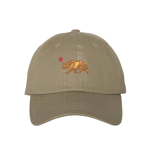 California Republic Bear Hat, Embroidered Cali Bear Dad Hat, Cali Star ...