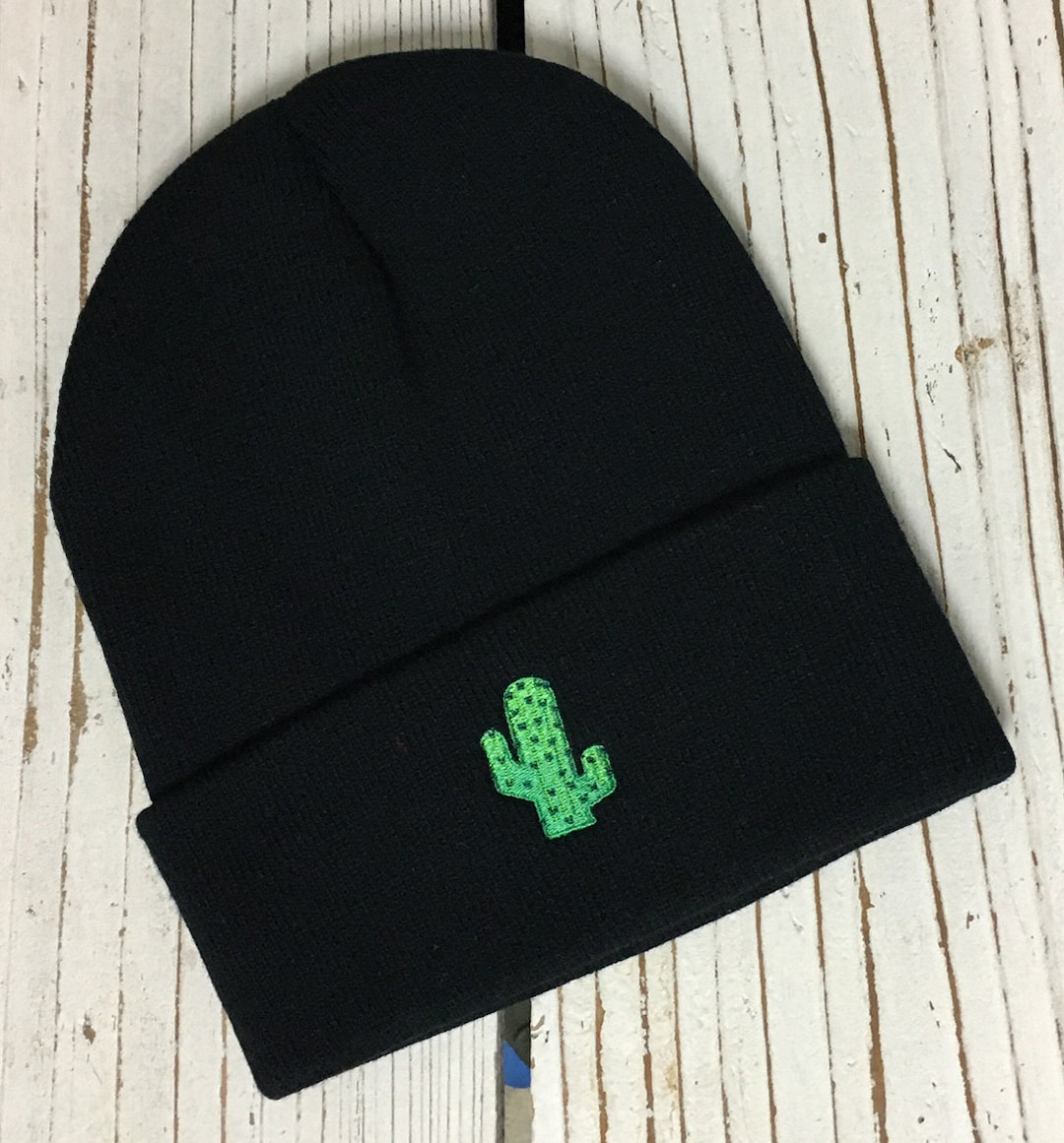CACTUS Embroidered Beanie, Cactus Hat, Plant Mom, Embroidered Cactus ...