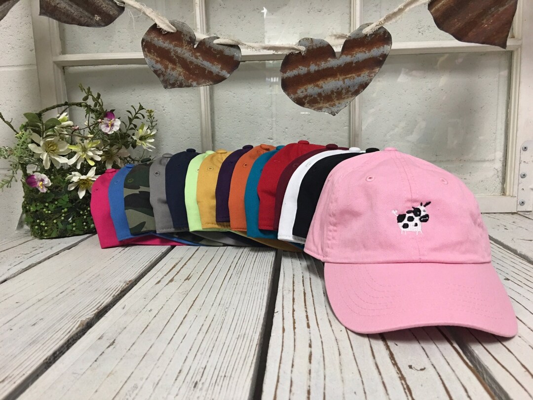 COW Embroidered Dad Hat, Farm Animal Hat, Cow Baseball Hat, Embroidered ...