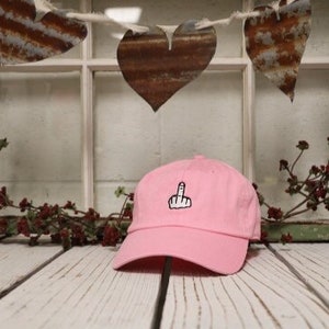 MIDDLE FINGER Embroidered Baseball Hat, Embroidered Middle Finger Dad ...