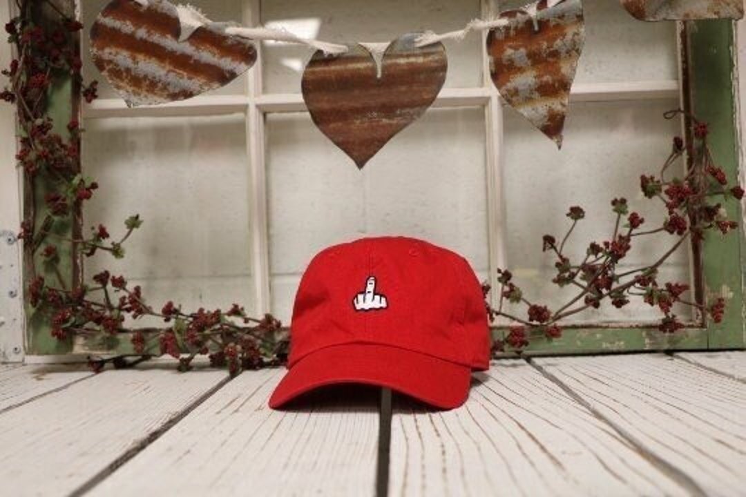 MIDDLE FINGER Embroidered Baseball Hat, Embroidered Middle Finger Dad ...