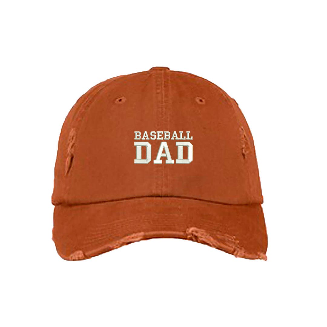 BASEBALL DAD Distressed Dad Hat, Embroidered American National Baseball ...