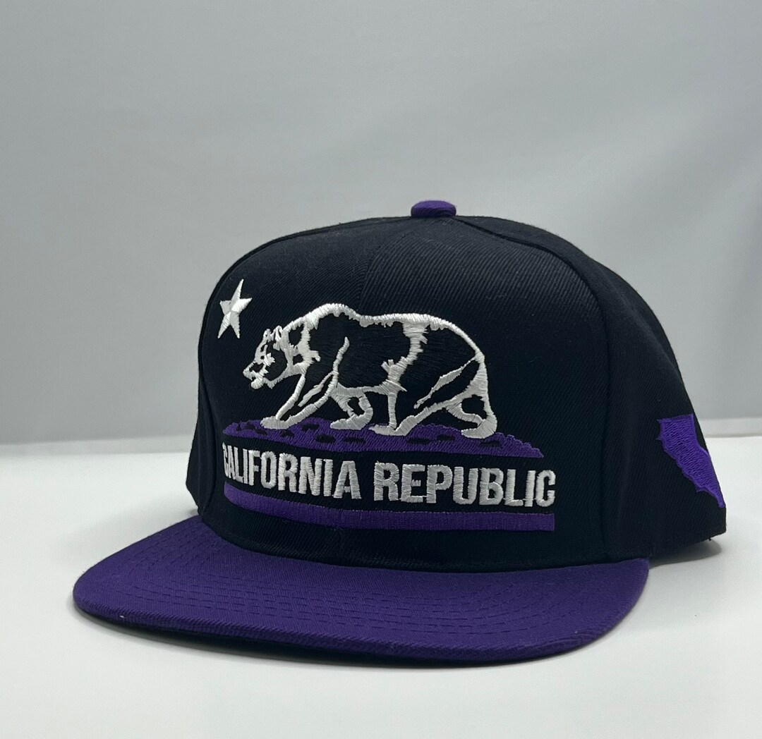 California Republic Flat Bill Snapback Embroidered Unisex Snapback ...