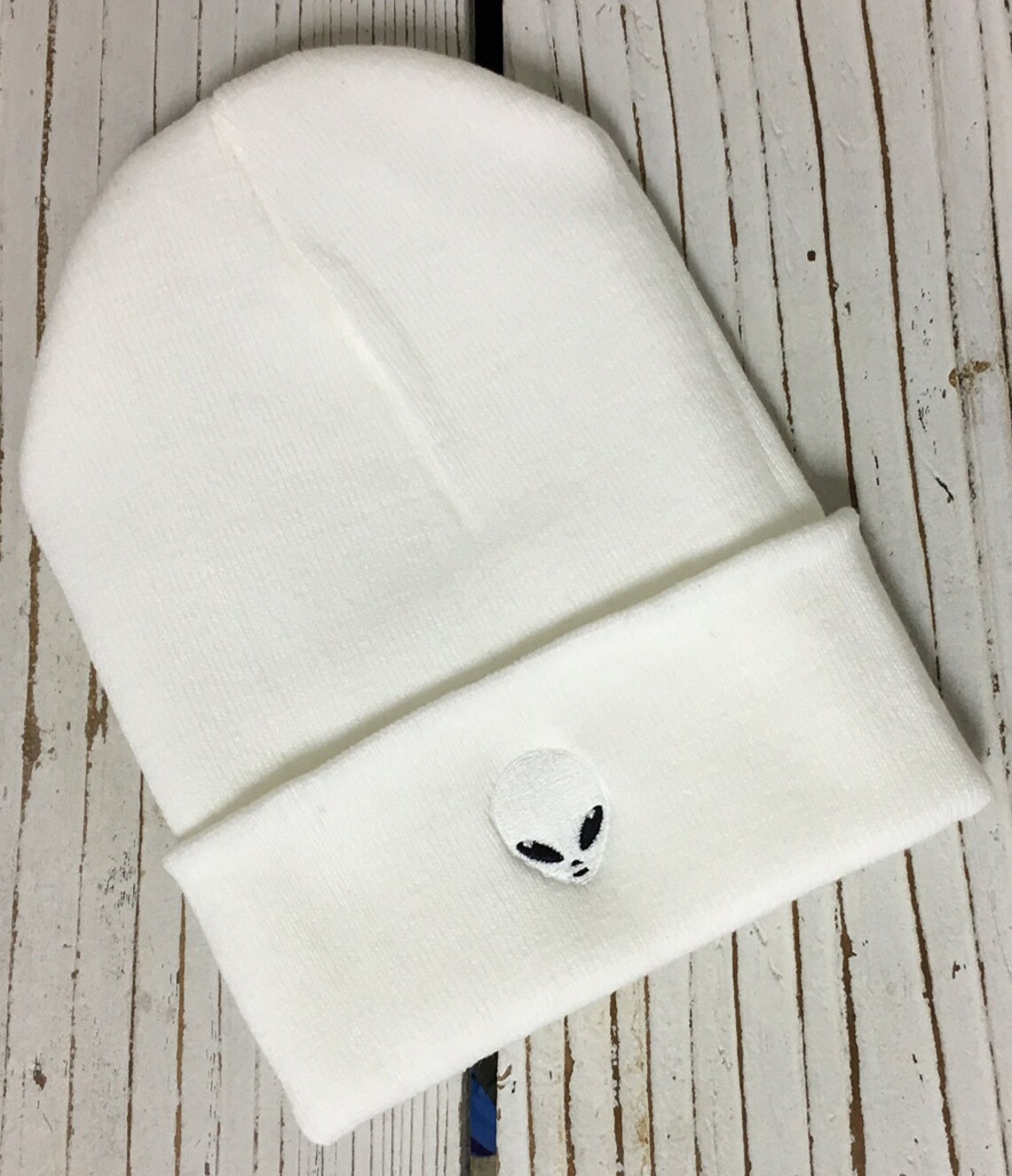 ALIEN Embroidered Beanie Alien Cuffed Beanie Embroidered | Etsy