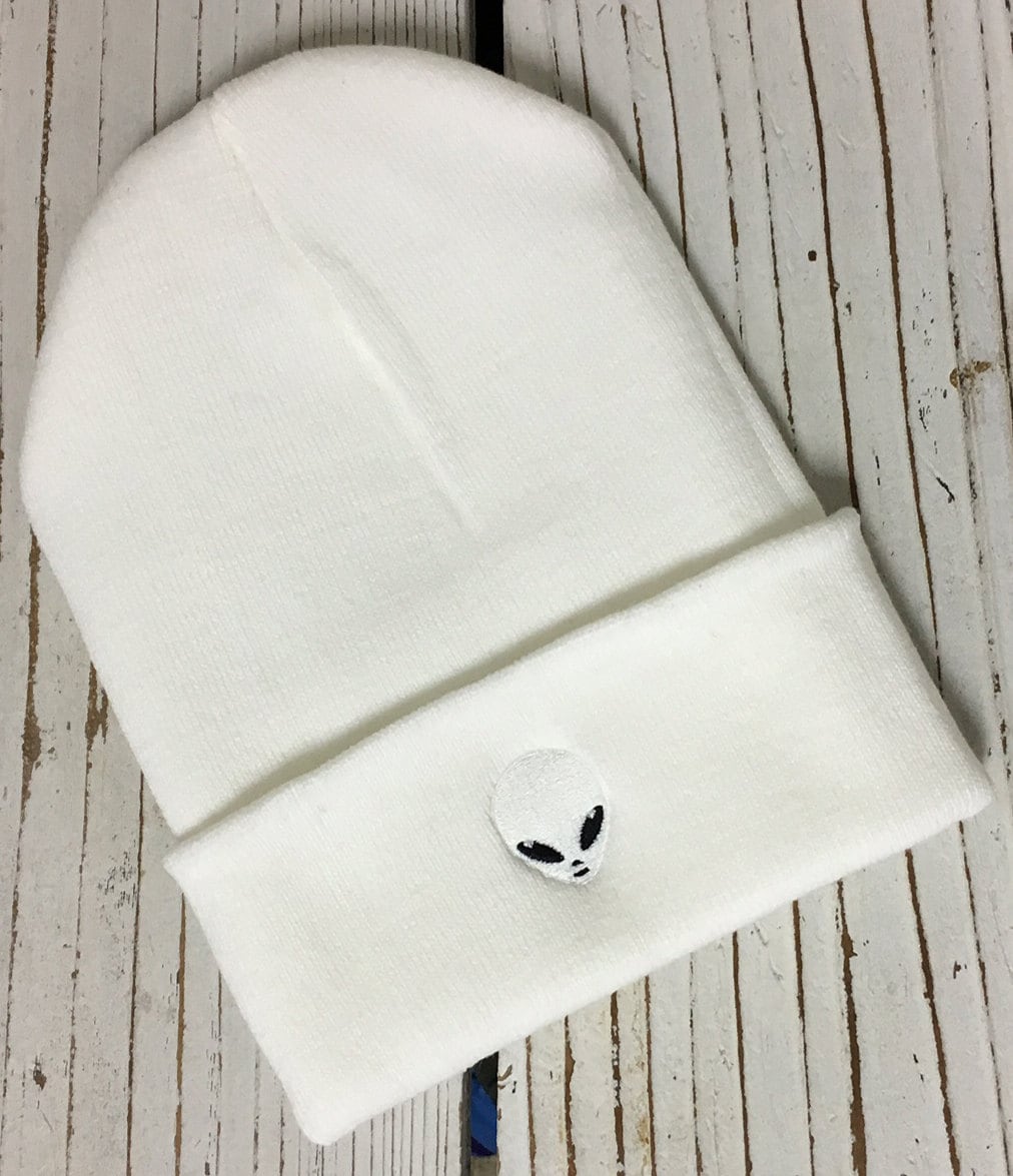 ALIEN Embroidered Beanie Alien Cuffed Beanie Embroidered - Etsy
