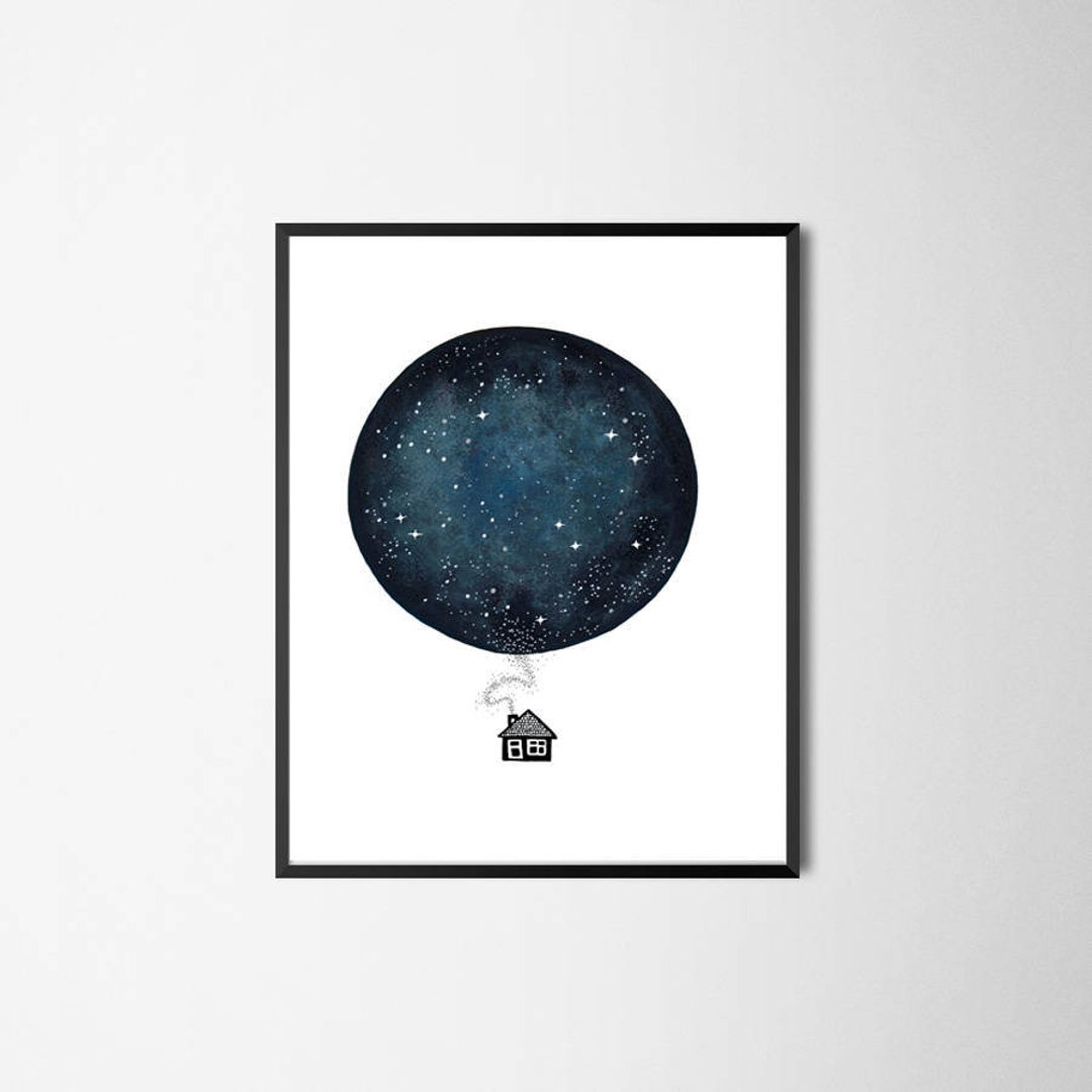 Night Sky Constellation Print, Home, Unique and Original Illustration ...