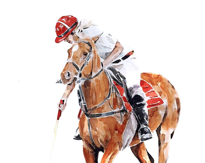 Polo Player Print Watercolour.polo Rider Watercolour - Etsy