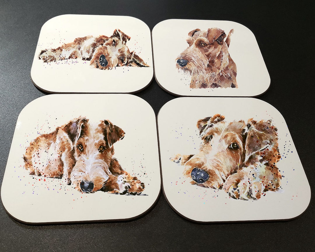 Irish Terrier Cork Backed Glossy Coasters ( Set of 4) Irish Terrier ...