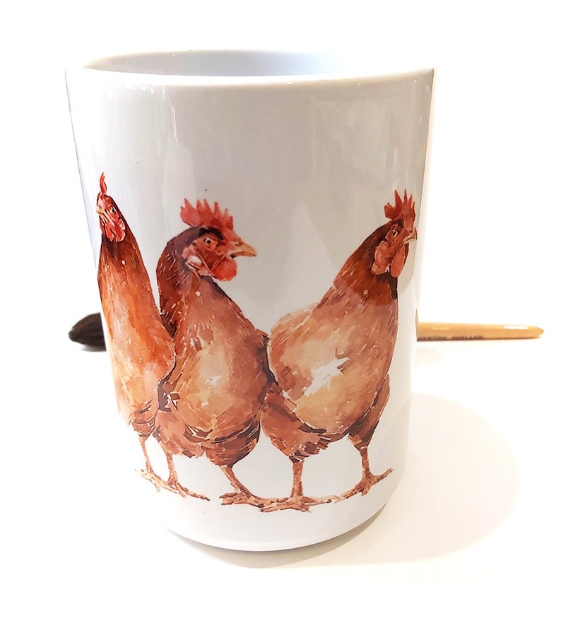 Chickens 2 Large Ceramic Mug 15 Oz Chickens Coffee Mug | Etsy