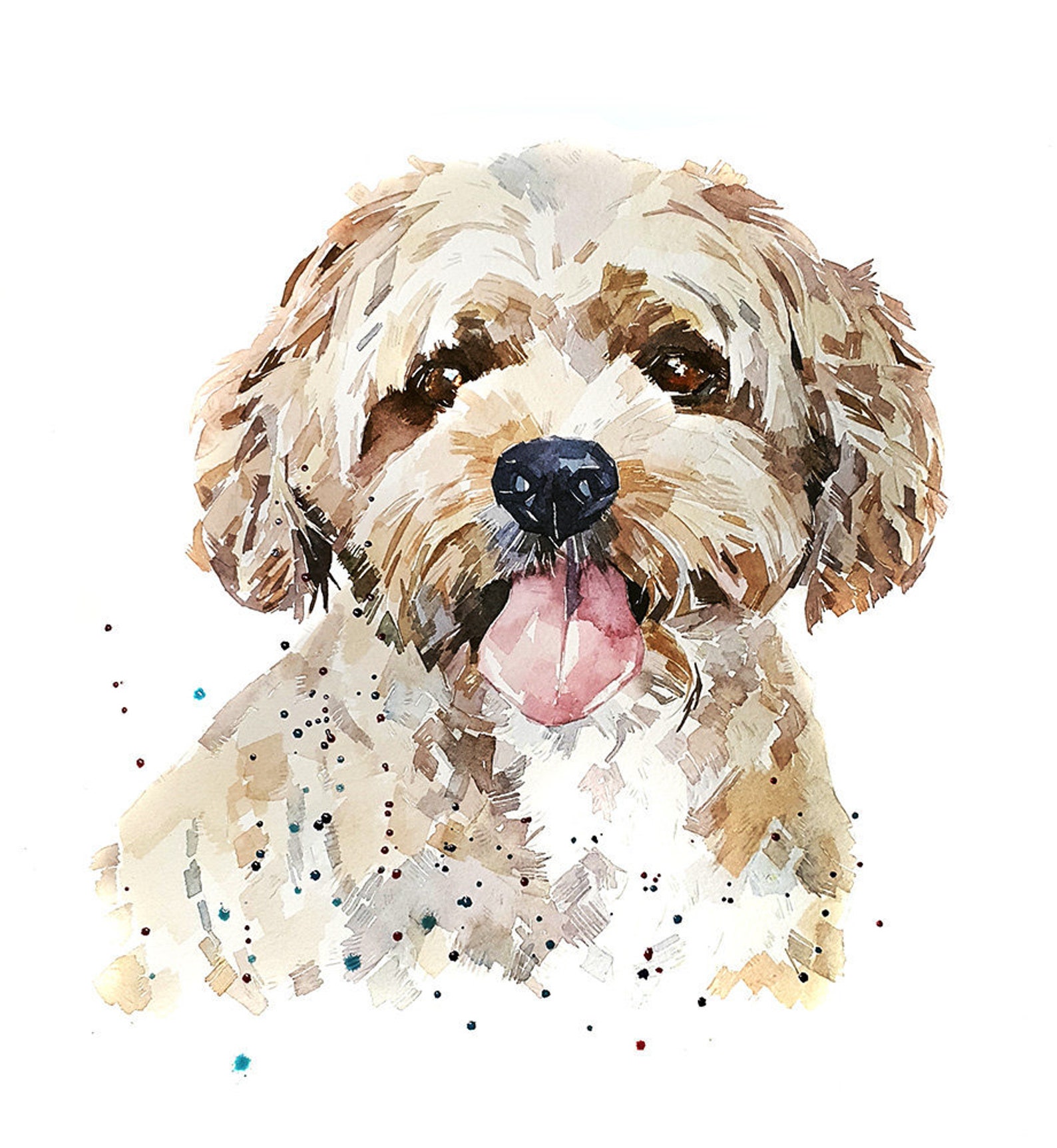 Cavoodle/ Cavapoo Smile. Print Watercolour.cavapoo - Etsy