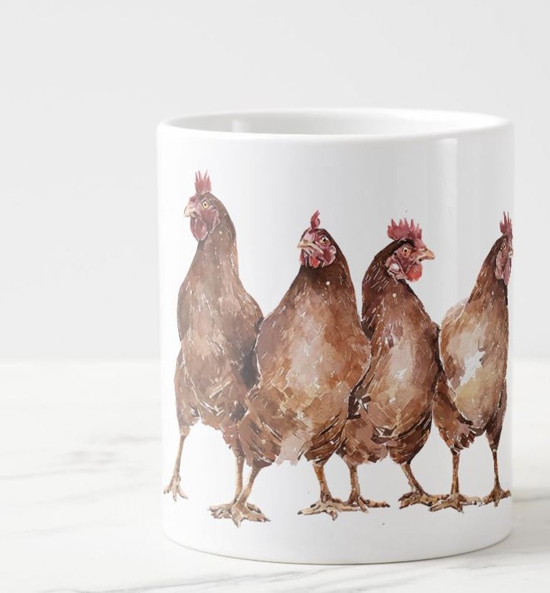 Chickens 2 Large Ceramic Mug 15 Oz- Chickens Coffee Mug, Chickens Mug ...