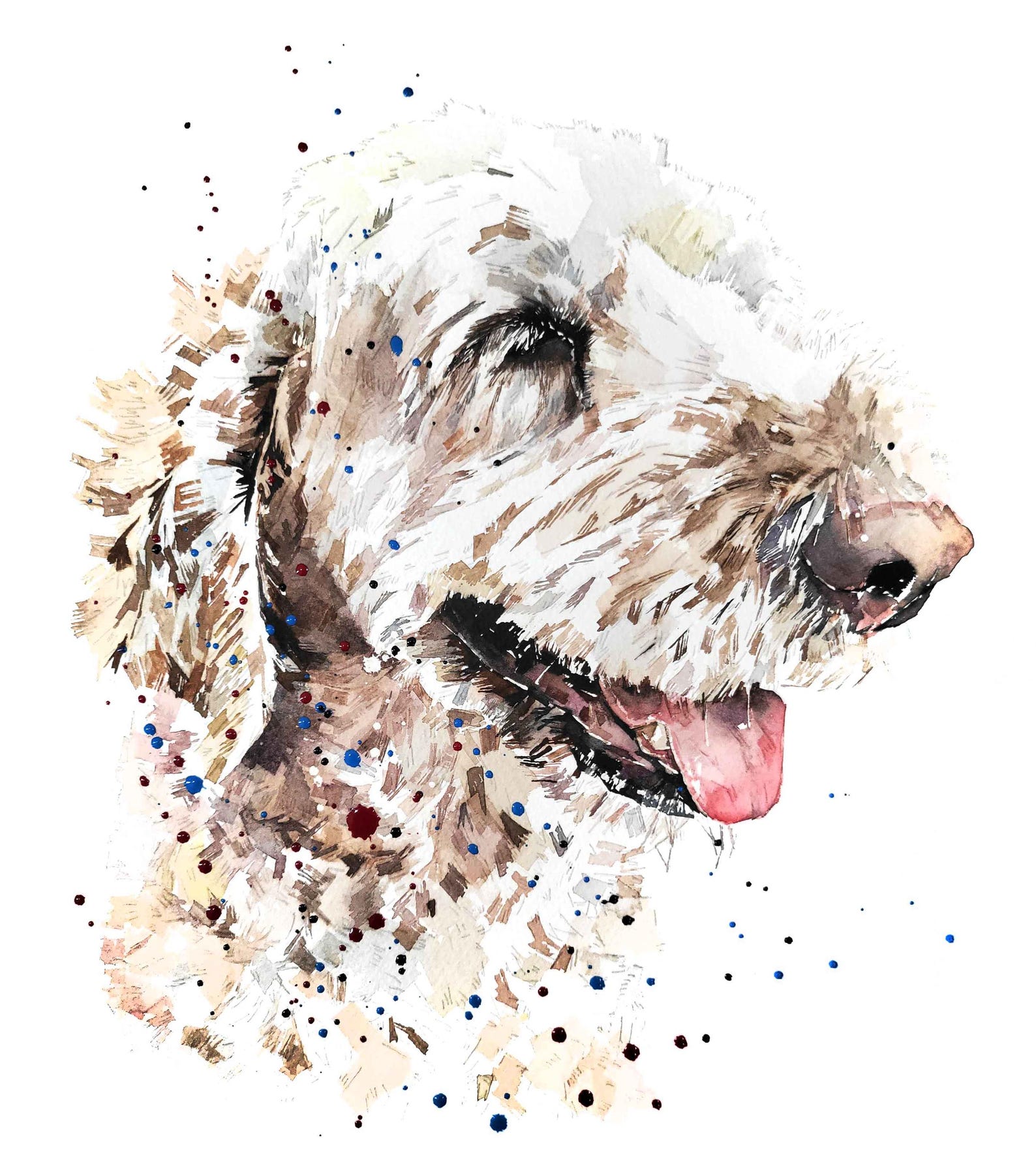 Labradoodle Original Watercolour Painting | Dog Lover Gift | Pet ...