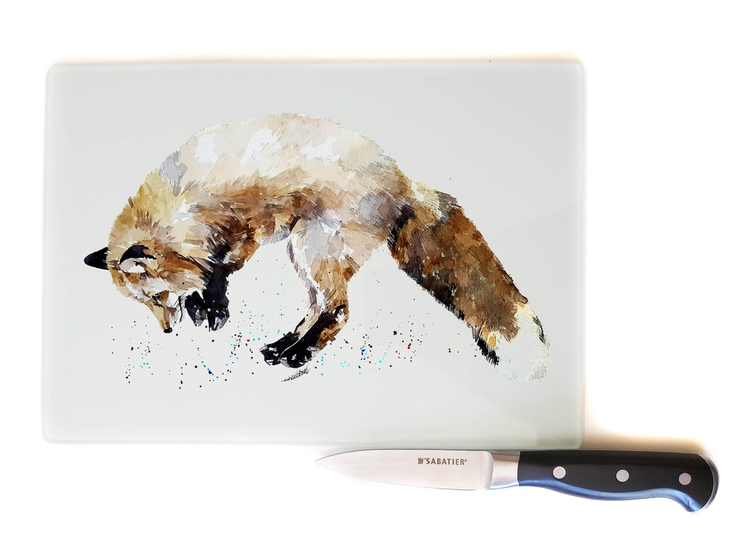 Mousing Fox Toughened Glass Chopping Smooth Finish - Fox Chopping Board ...