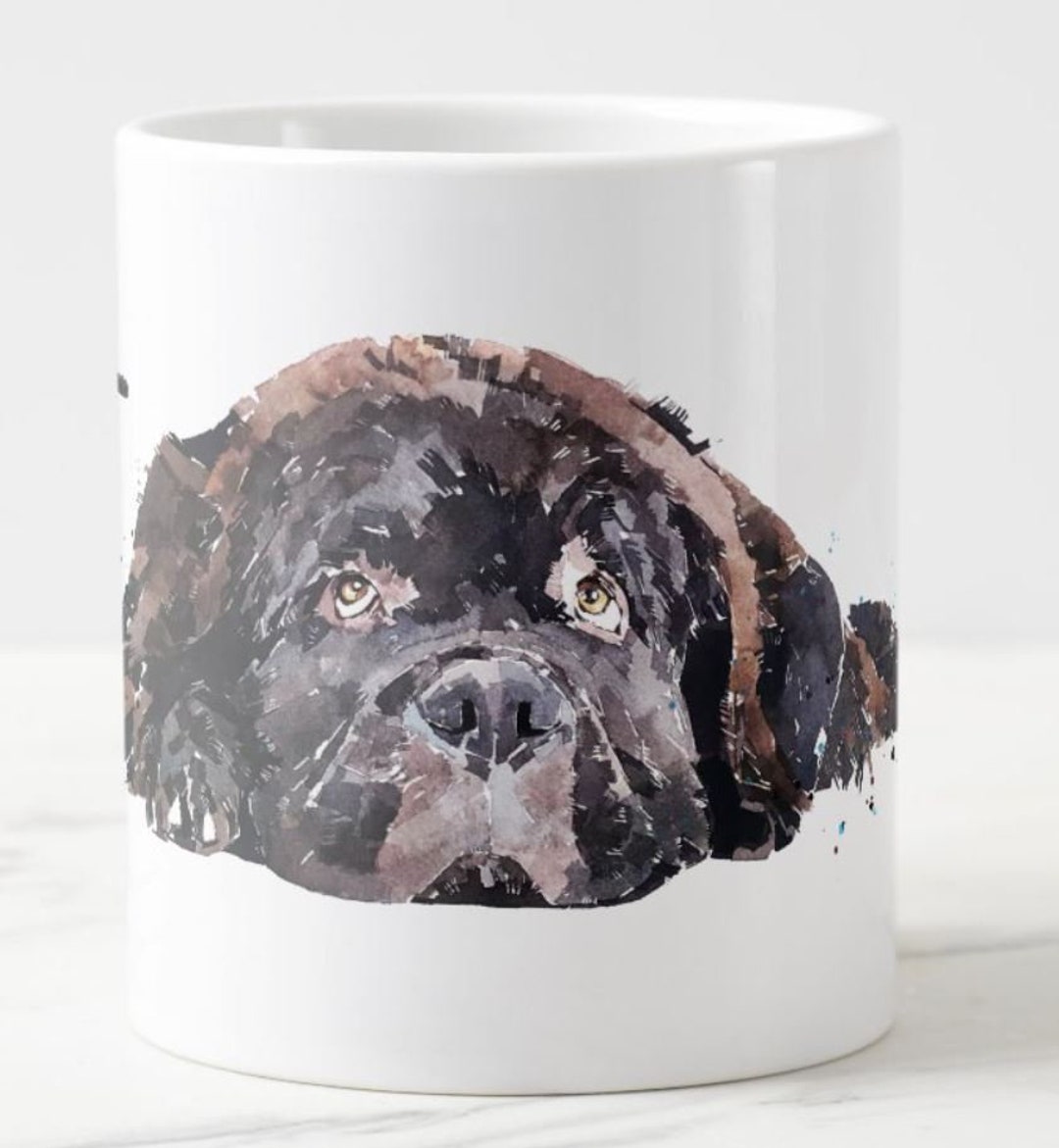Large Newfoundland Dog Reclined Ceramic Mug 15 Oz- Newfoundland Dog ...