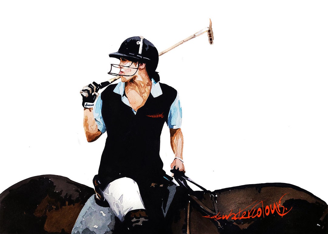 Polo Player IV " Print Watercolour.polo Rider Watercolour, Polo Sport ...