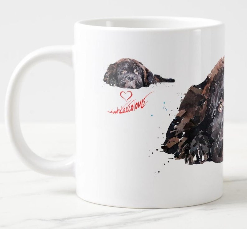 Large Newfoundland Dog Reclined Ceramic Mug 15 Oz - Etsy