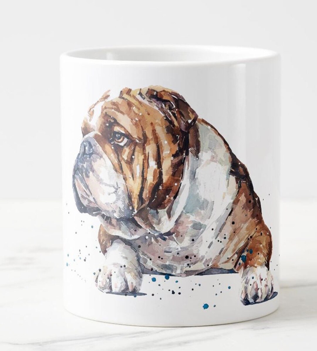 Large English Bulldog Ceramic Mug 15 Oz- English Bulldog Coffee Mug ...