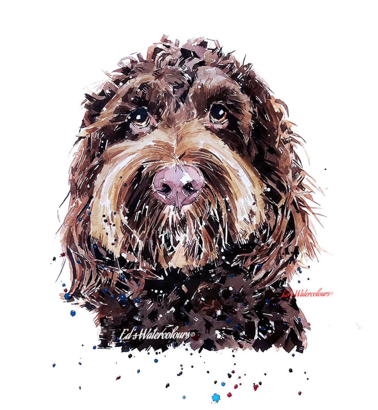 Chocolate Cockapoo." Print Watercolour.chocolate Cockapoo Art,cockapoo ...