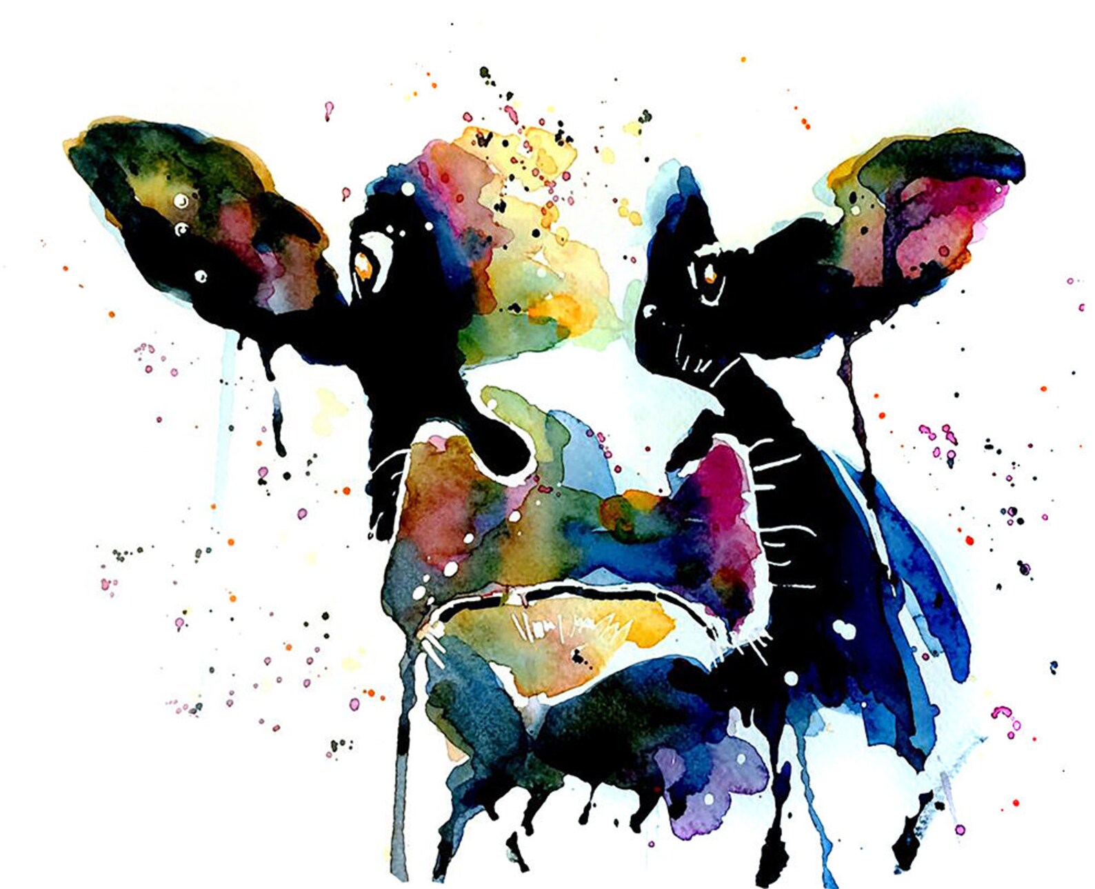 Rude to Stare Print Watercolour.cow Art Cow Printcow - Etsy