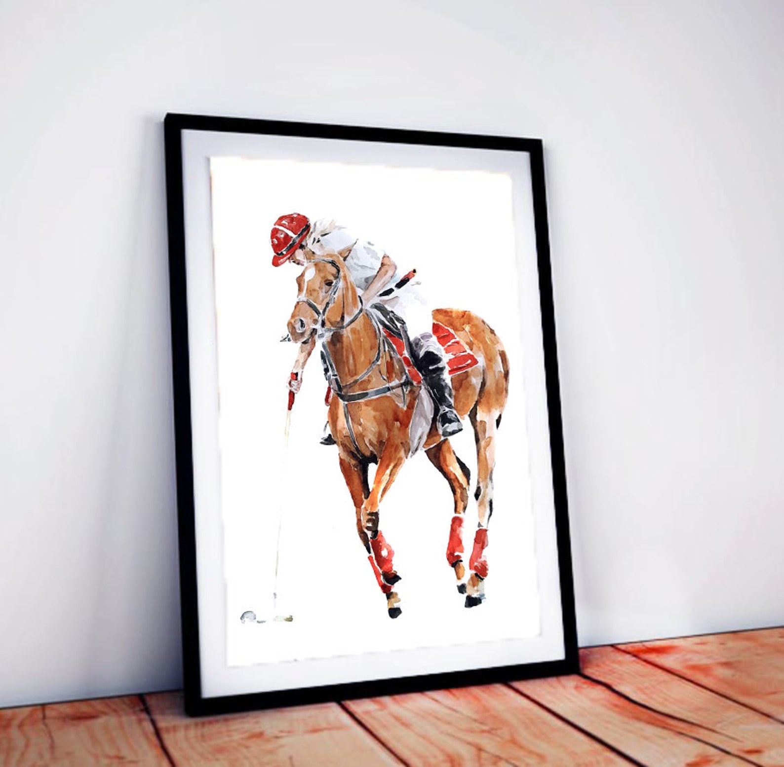 Polo Player Print Watercolour.polo Rider Watercolour - Etsy