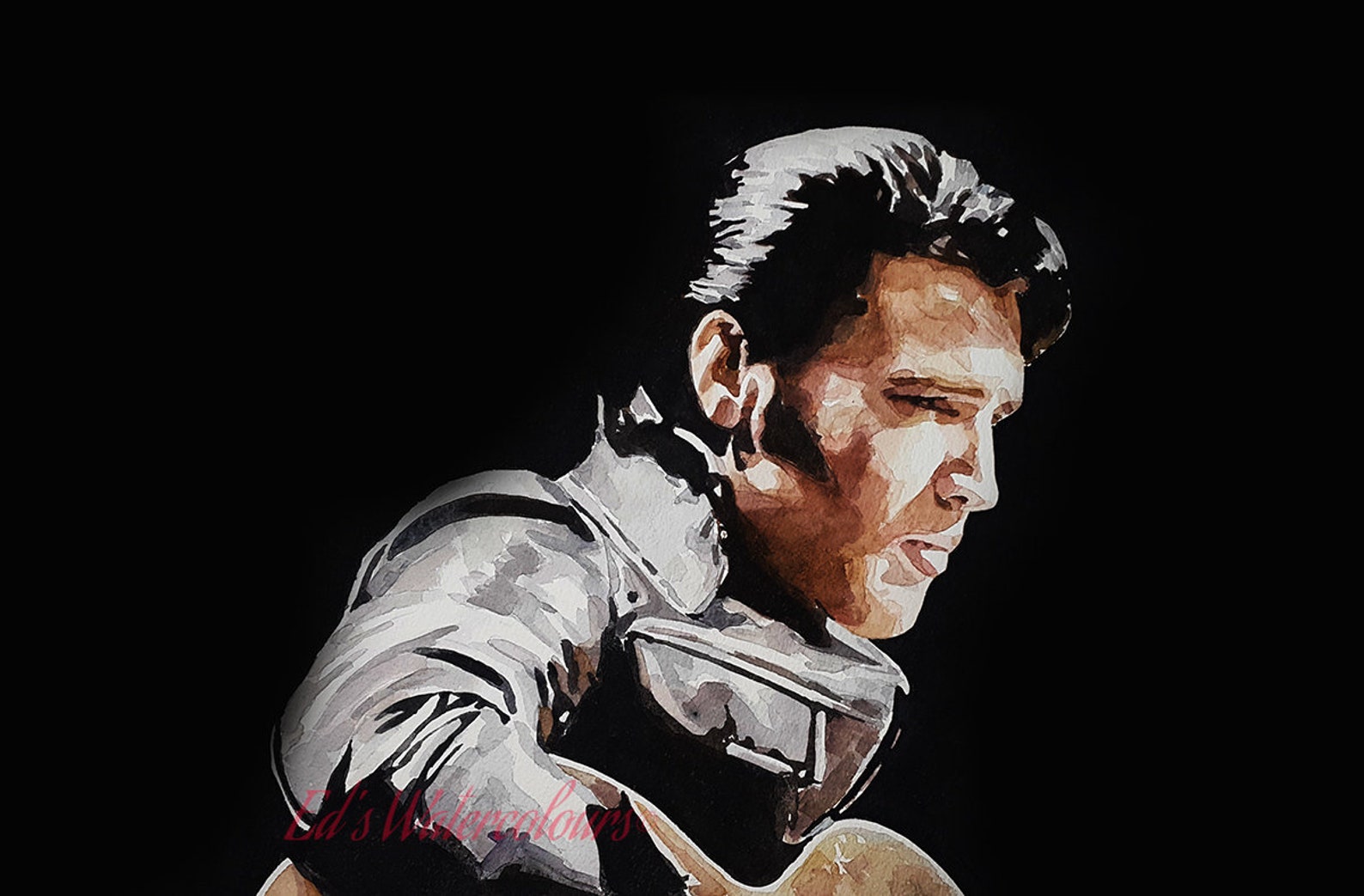 Elvis Presley - Print Watercolour - Etsy UK