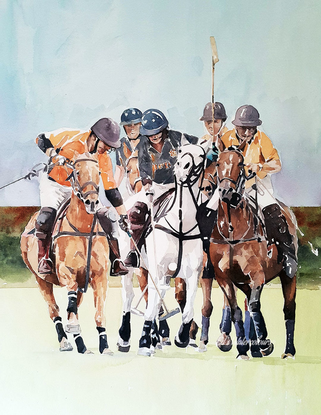 Ride off Polo" Print Watercolour.polo Rider Watercolour, Polo Sport Art ...