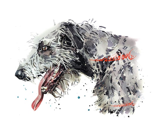 Irish Wolfhound the Thinker. Original Watercolour 2014 - Etsy